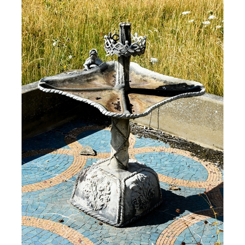 An Early 20th Century Lead Square Fountain, with gadroon mounted, the ...