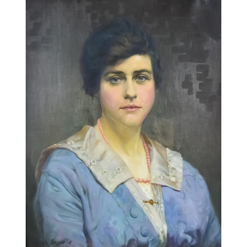 Henry Charles Innes Fripp (1867-1963) - Oil painting - Shoulder length ...