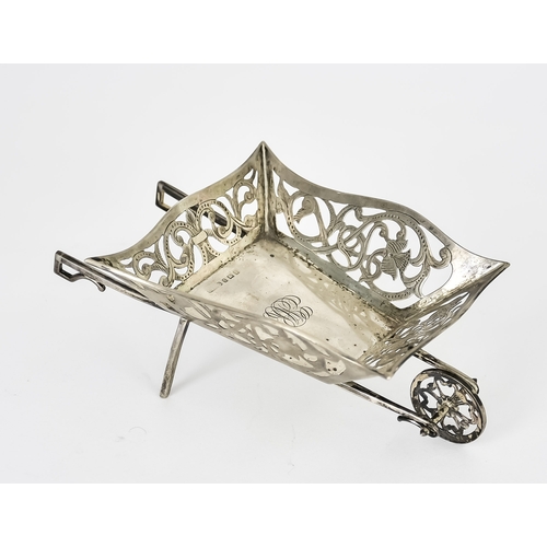 An Edward VII Silver Wheelbarrow Pattern Sweet Meat Basket, makers mark ...