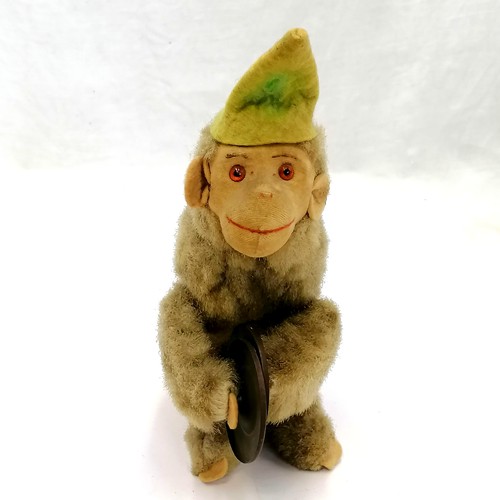 antique clockwork monkey with cymbals 8" tall. trying to work probably ...