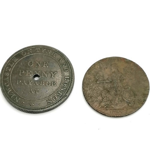 1811 Newcastle on tyne and London Bewicke main colliery token t/w 1797 ...