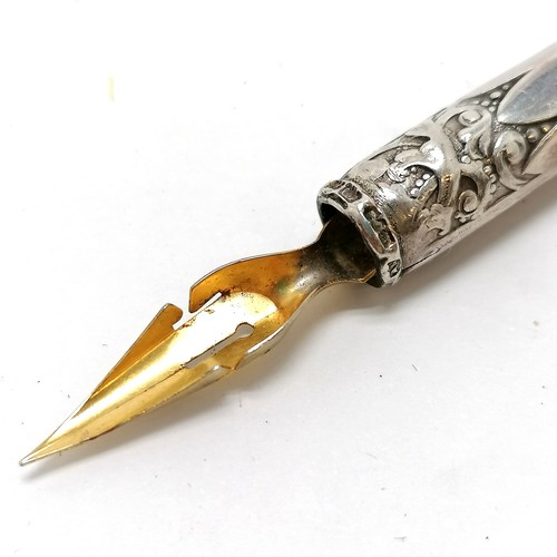 Silver dip pen by Ari D Norman (14.5cm long) t/w pair of unused Italian ...