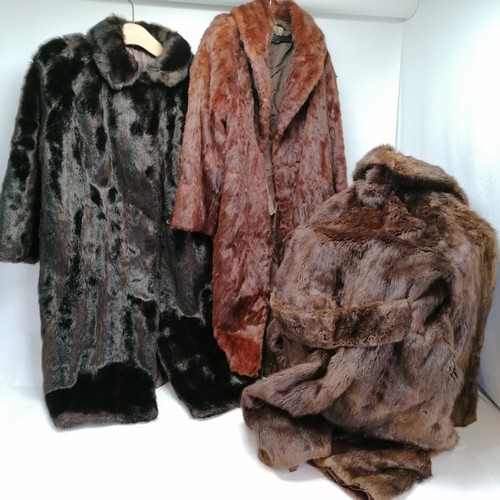 3 vintage fur coats. In good used condition