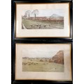 Pair of large-scale framed Cecil Aldin signed hunting prints, foxing to ...