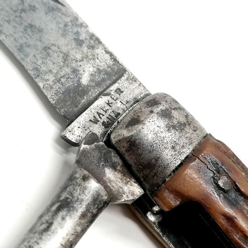 Walker & Hall antique naval pocket knife with sailors fid - 23cm long ...