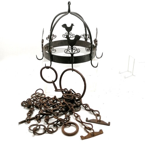 Forged steel hanging game hook with bird detail - 33cm high t/w hand ...