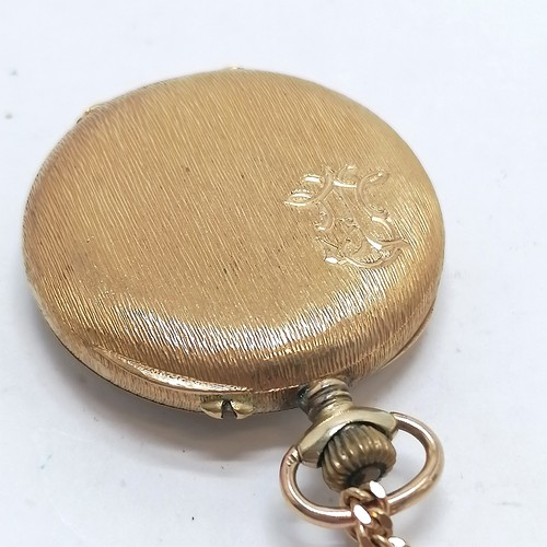 Antique Longines 18ct gold cased fob watch (29mm diameter) on a 18ct ...