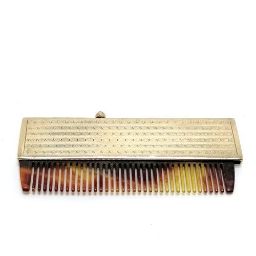 1925 9ct hallmarked gold cased retractable comb with cabochon detail ...