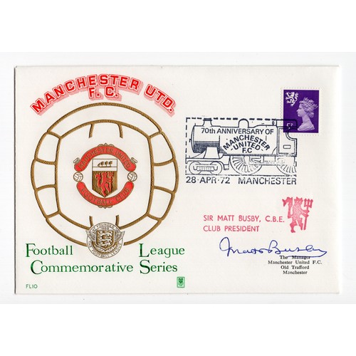 Matt Busby hand signed 1972 Manchester United 70th anniversary cover ...