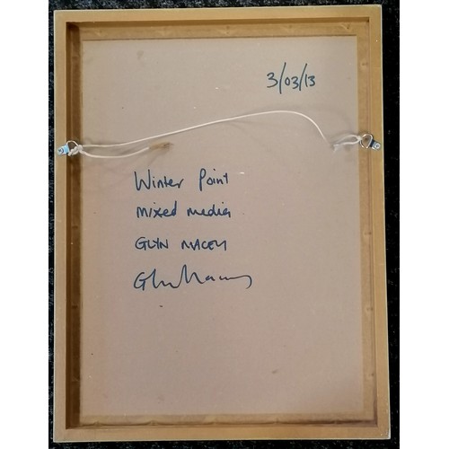 Glyn Macey (b.1969) mixed media painting of Winter Point - frame 54cm x ...