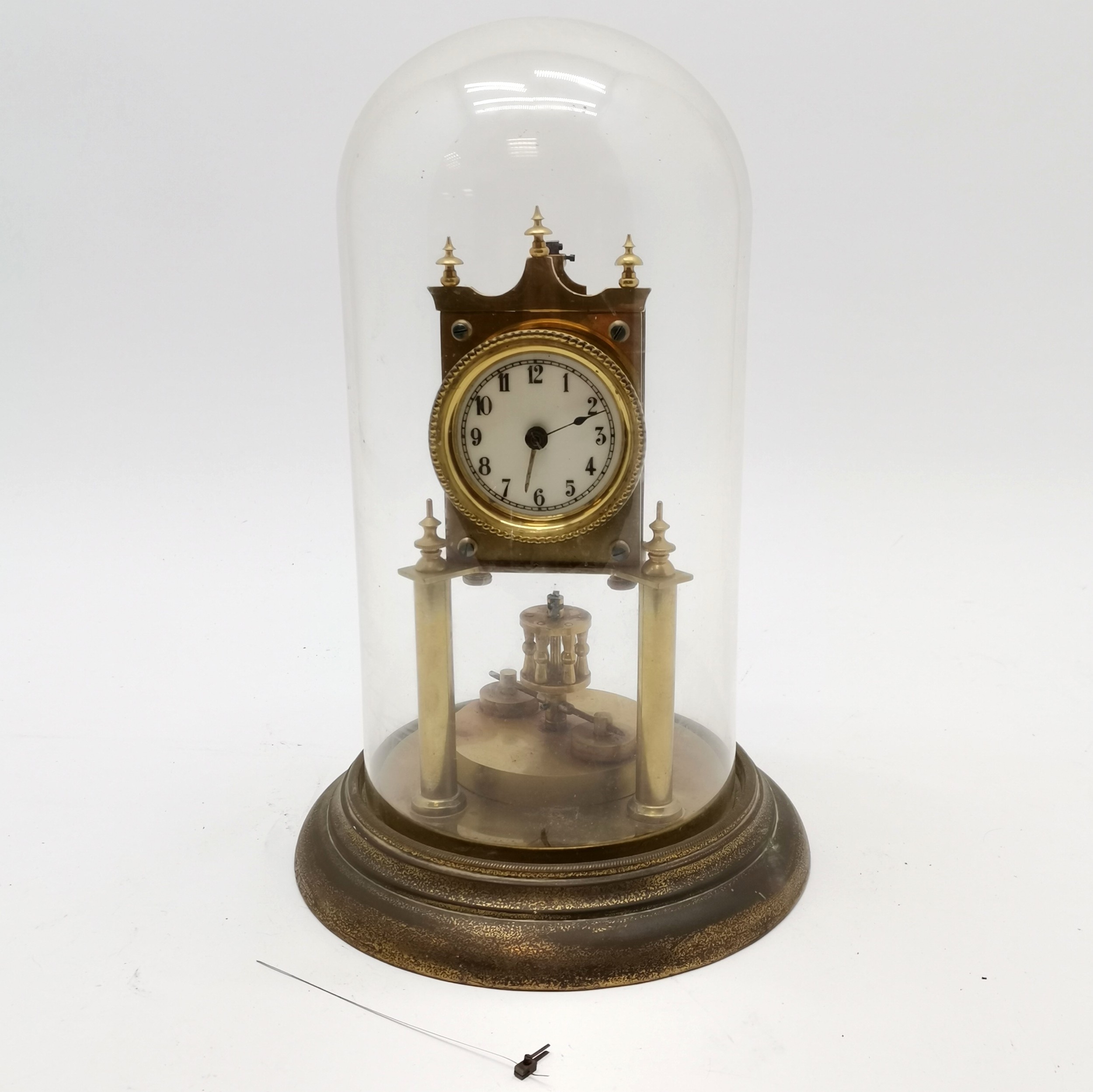 German vintage anniversary / torsion pendulum clock with original glass ...