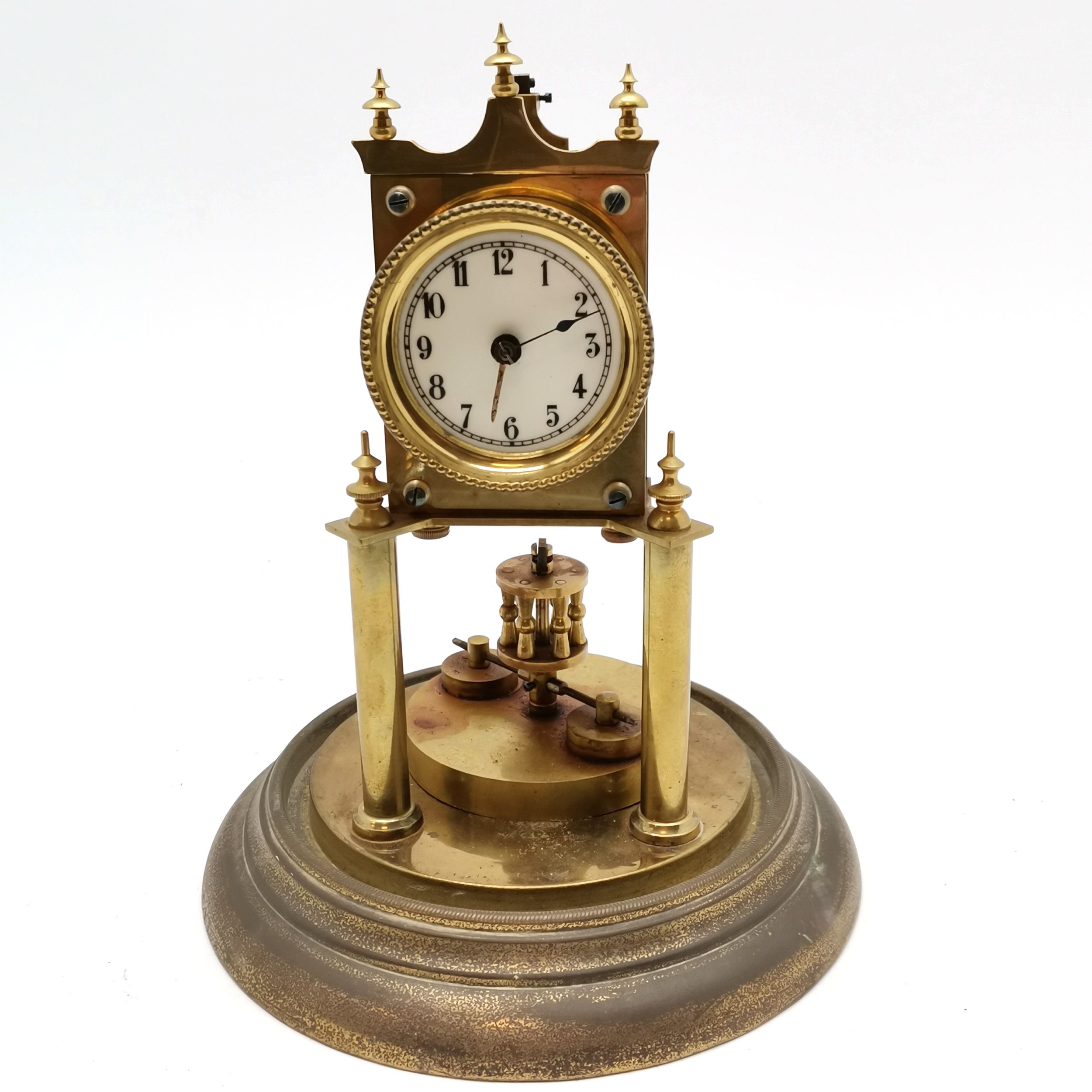 German vintage anniversary / torsion pendulum clock with original glass ...