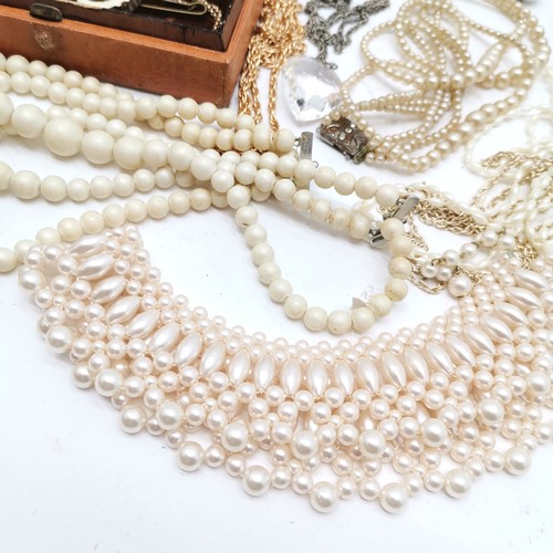 Qty of costume jewellery inc TLM hand painted pendant (missing pearls ...