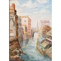 1980 Creed signed oil painting of River Frome in 1821 (info verso ...
