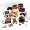 7 x binoculars, camera, view-master with reels & Fafix projector etc