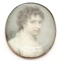 Antique Georgian portrait miniature of a lady - 3.8cm long