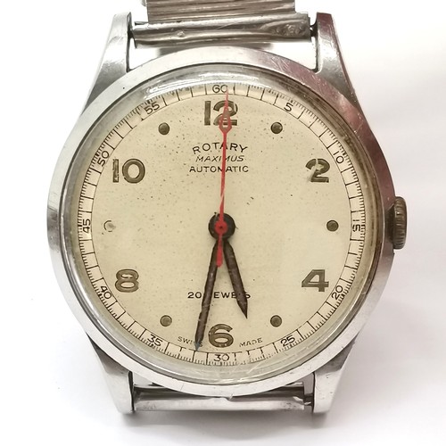 Unusual Rotary maximus bumper automatic stainless steel wristwatch with ...