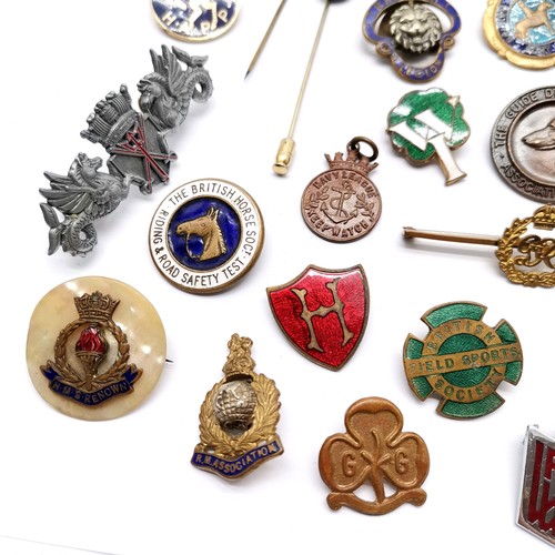 Qty of badges inc Mousehole male voice choir, HMS Renown sweetheart ...