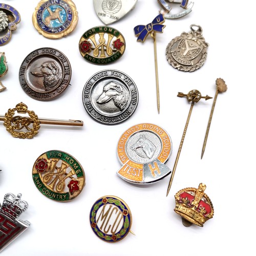 Qty of badges inc Mousehole male voice choir, HMS Renown sweetheart ...