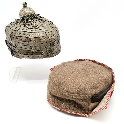 Tibetan ceremonial Buddhist hat t/w Pakistan hat