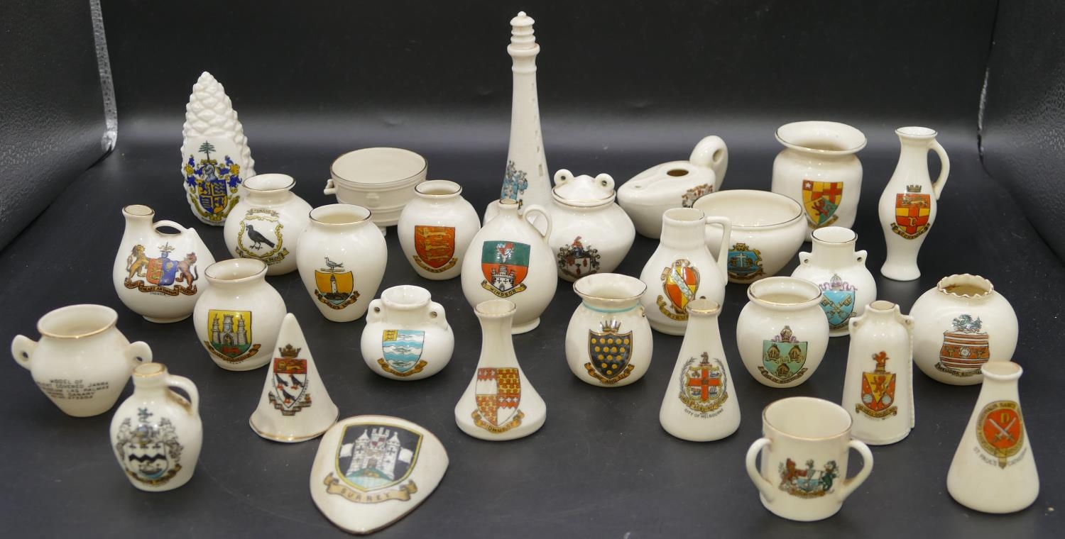 Goss crested china "Model of Chicken Rock Lighthouse Isle of Man" and ...