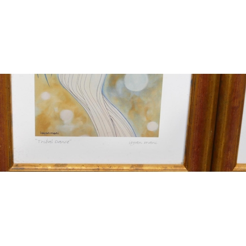 A set of 4 Maxine Noel "Ioyan Mani" coloured prints (Lovers, Hope ...