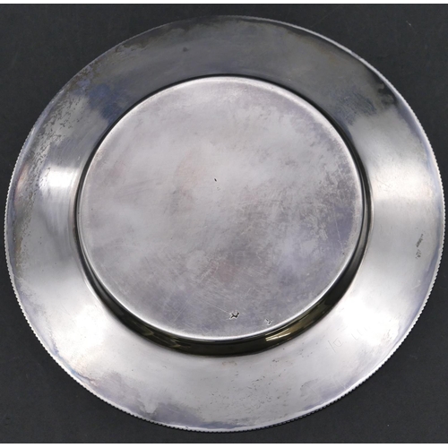 A Sheffield silver small round plain dish, makers mark HA, 12cm ...