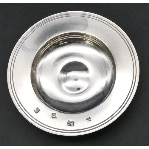 A modern London silver small round shallow dish, maker's mark, RC, 12 ...