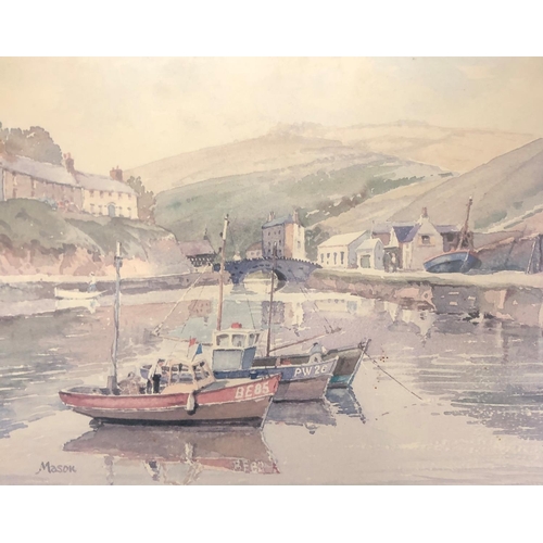 A watercolour of a small rowing boat by Pat Snelling, in wood frame, 23 ...