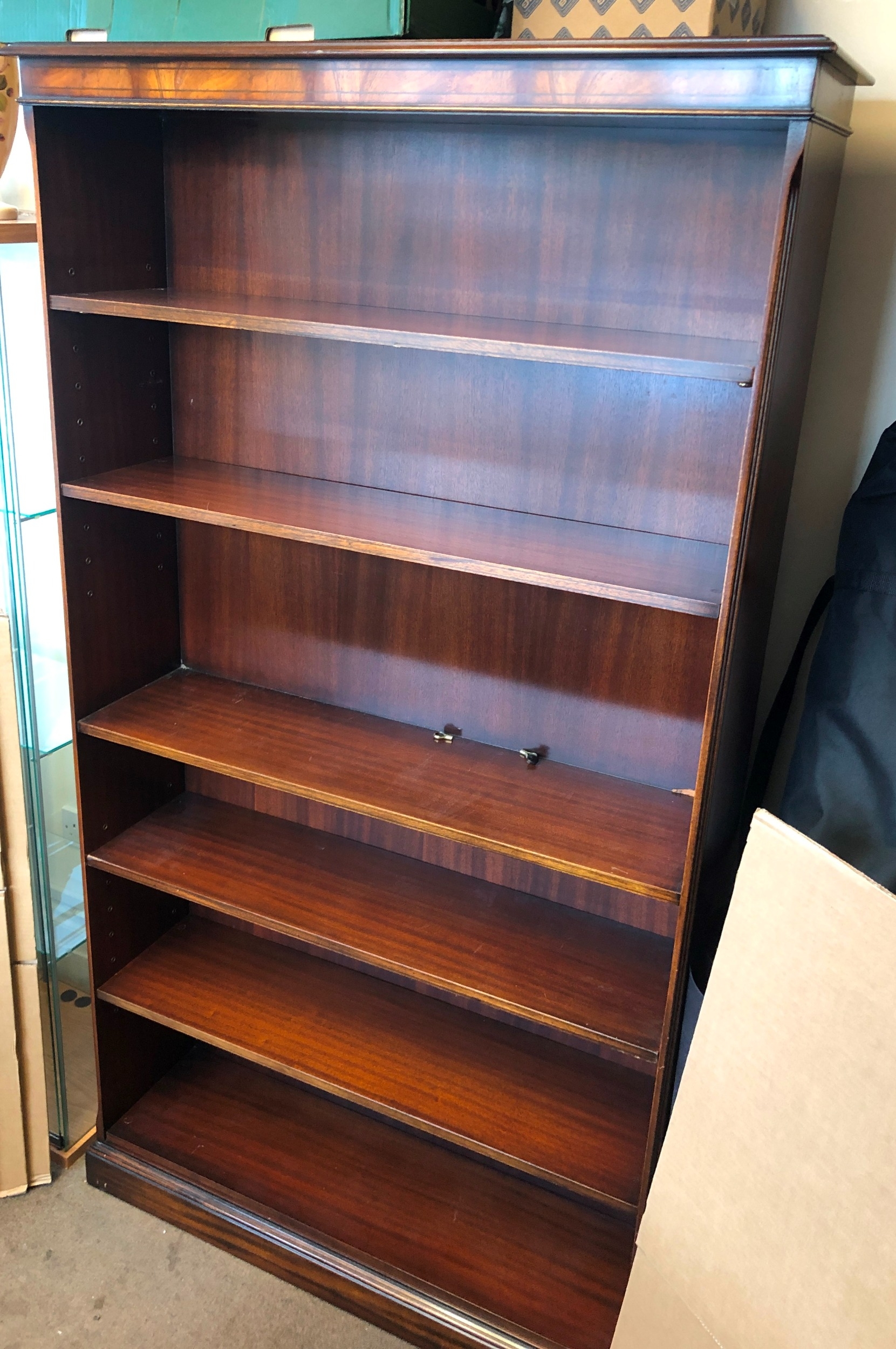 A reproduction tall bookcase with adjustable shelves, 100cm wide, 30cm ...