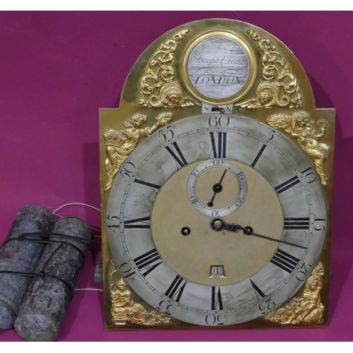 Joseph Clegg, London, arch topped brass 8-day striking longcase clock ...