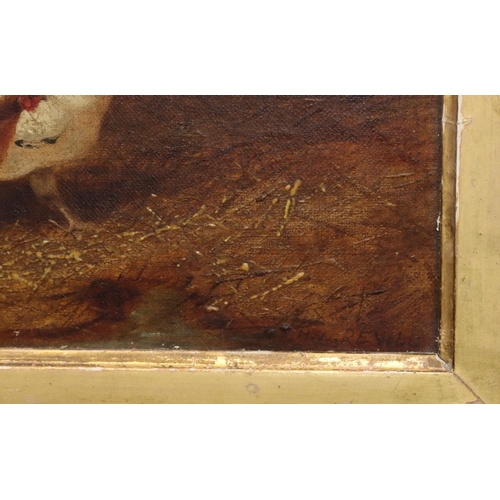 H Whittaker Reville, after Edgar Hunt, oil on canvas depicting chickens ...