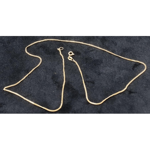 A 9ct gold thin chain, 46cm long, 2.5 grams