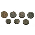 7 various small Roman coins
