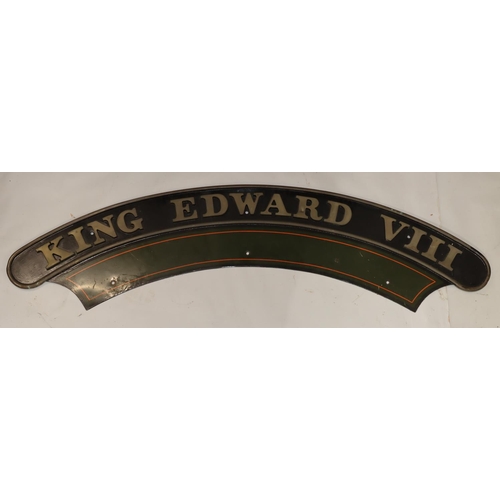 GWR arched brass and cast iron steam locomotive name plate "King Edward ...