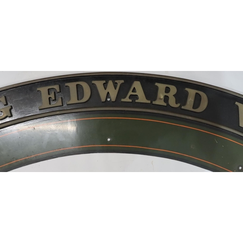 GWR arched brass and cast iron steam locomotive name plate "King Edward ...