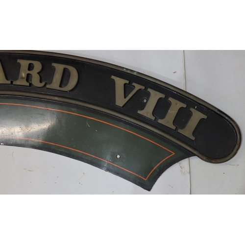 GWR arched brass and cast iron steam locomotive name plate "King Edward ...