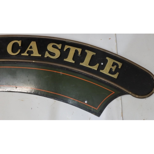 GWR arched brass and cast iron steam locomotive name plate "Cardiff ...
