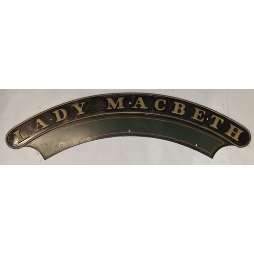 GWR arched brass and cast iron steam locomotive name plate "Lady ...