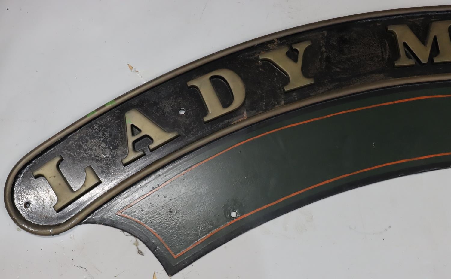 GWR arched brass and cast iron steam locomotive name plate "Lady ...