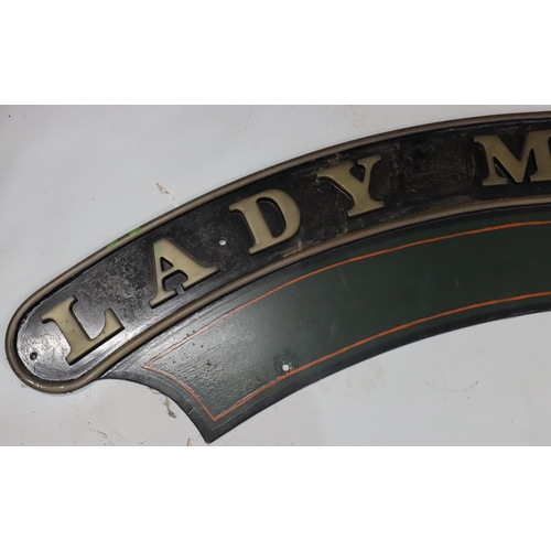 GWR arched brass and cast iron steam locomotive name plate "Lady ...
