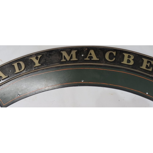 GWR arched brass and cast iron steam locomotive name plate "Lady ...