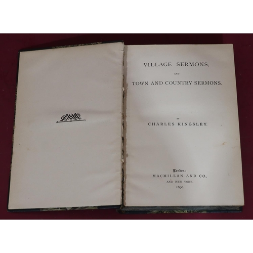 A set of 12 part green leather bound books "Charles Kinglsey" printed ...