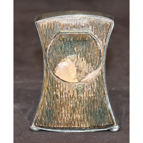 A Birmingham silver tabletop timepiece with white enamel dial (working ...