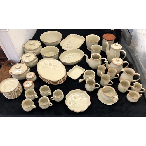 A Denby Coloroll pattern part service, 6 large oval plates, 1 large ...