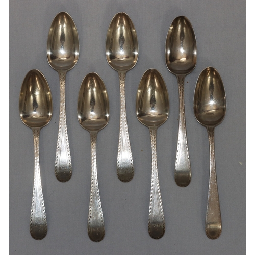 A set of 7 George III silver Hester Bateman teaspoons, London 1809 ...