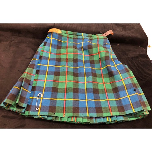 A Scottish kilt with Kiltmakers (Inverness) ltd label, 50cm long, waist ...