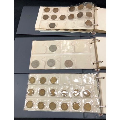 A quantity of British and foreign coins including 3 coin albums and ...