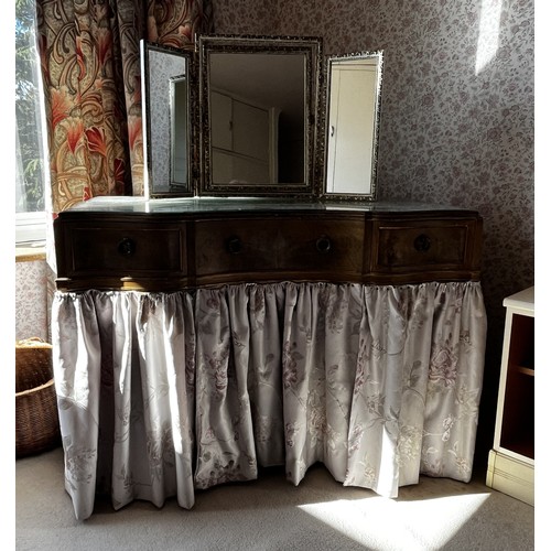 NOT HELD BY PFW. A dressing table with glass top, 106cm wide, 56cm deep ...