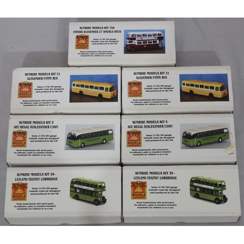7 Sunrise Models resin kits, 2 x 5, 2 x 31, 2 x 39 and 75A